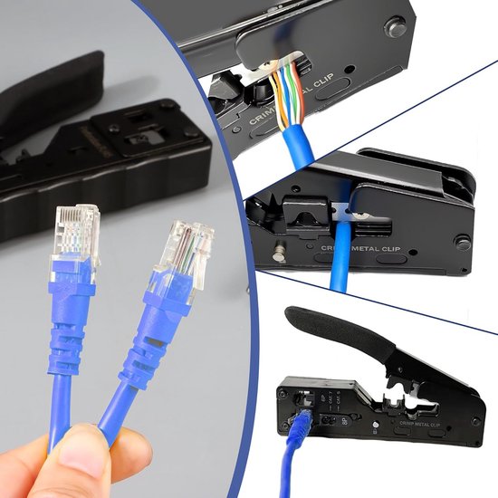 Professionele Krimptang RJ45 voor Netwerkkabels en Telefoonlijnen ...