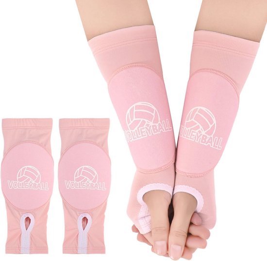 Volleybal Arm Sleeves met Beschermende Pads - Roze Onderarm Bescherming ...