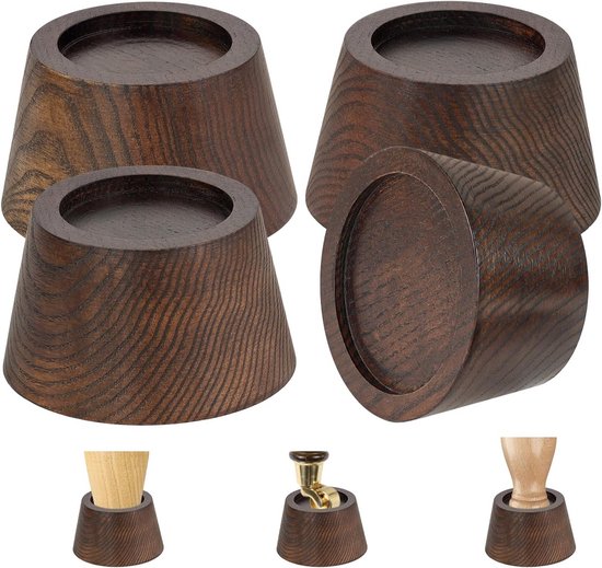 Meubelverhogers Set van 4 - Houten Liften van 5 cm Hoogte voor Bed en ...