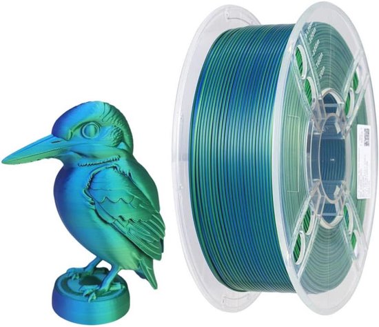 Dual Colour PLA Filament Blauw/Groen 1.75mm 1KG - Glanzend Metallic 3D ...