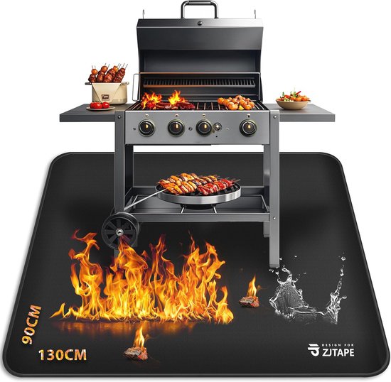 Vuurvaste Grillmat - 130 x 90 cm - Opvouwbare Hittebeschermingsmat voor ...
