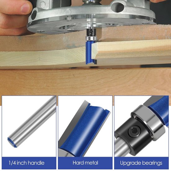 kantenfrees set 4 stuks 6 mm schacht voor houtbewerking | bol
