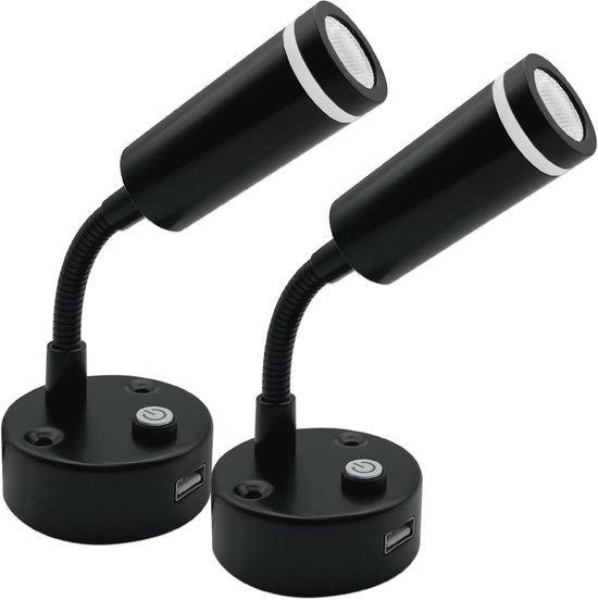 Dimmable 12V LED Leeslamp met USB - 2 Stuks | bol