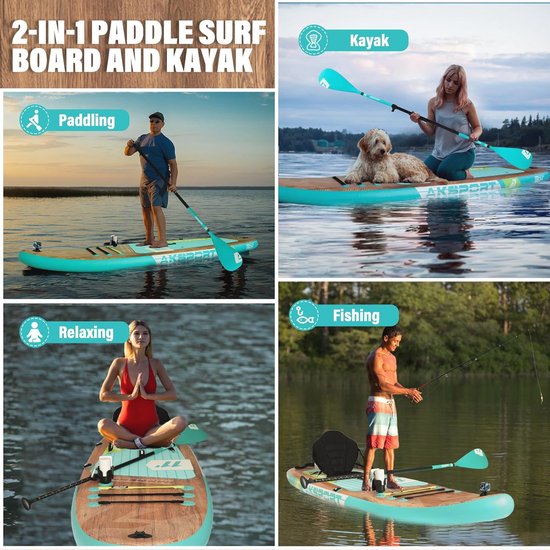 Opblaasbaar Stand-Up Paddleboard met Accessoires - Stabiel en Antislip ...