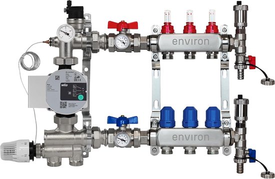 Verwarmingscircuitverdeler voor Vloerverwarming met 3 Circuits en ...