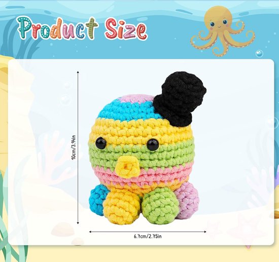 Haakset voor beginners met eenvoudig garen, complete set voor kinderen ...