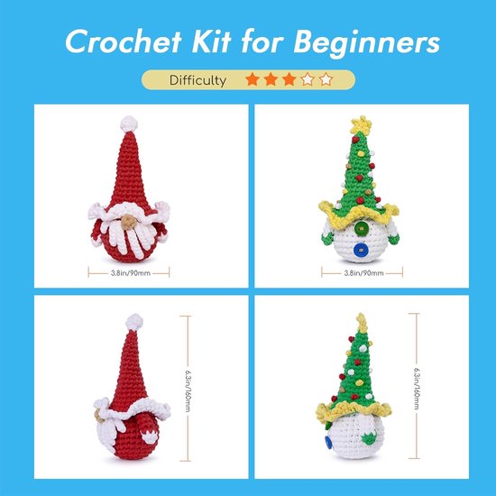 Yeti Kerst Haakset - DIY Knutselset voor Kinderen - Boom - Sneeuwman ...