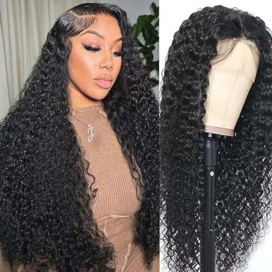 Perruque Lace Frontal Deep Wave en Cheveux Humains - Pré-épilée, Sans ...