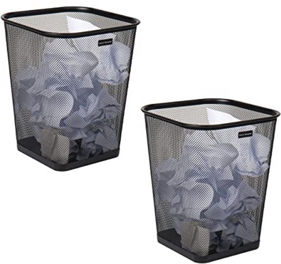 Set van 2 metalen gaas afvalbakken met 5 gallon capaciteit | bol