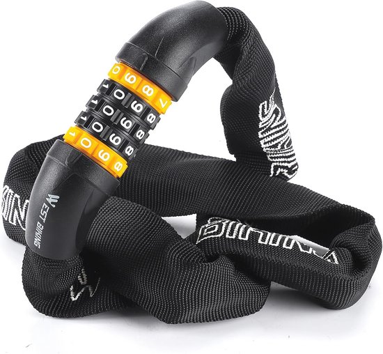 Fietsslot met Cijfercode 120 cm - Hoge Veiligheid voor Fiets en Scooter ...