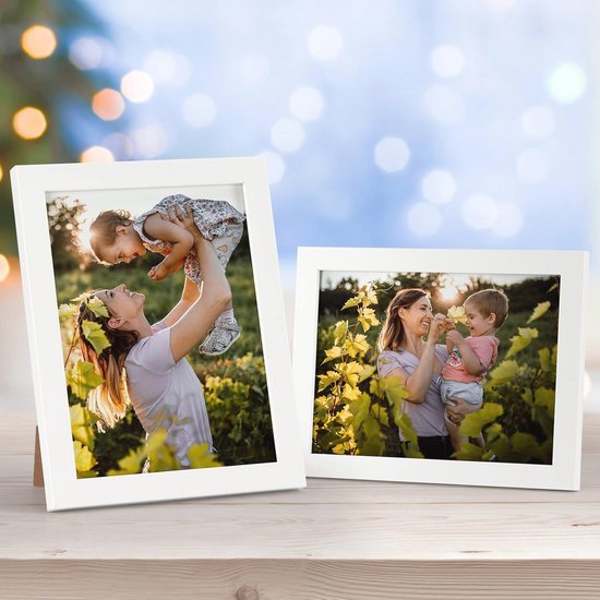 Set van 7 witte fotolijsten 10x15 cm - Collageset met echt glas voor ...
