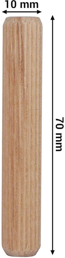 Houten Pluggen 10 x 70 mm - 150 Stuks, Gegroefd voor Meubelverbindingen ...