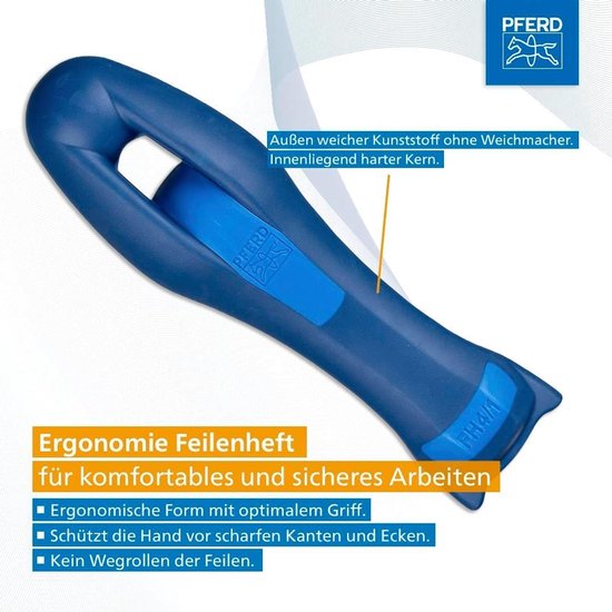 Bewerkingsvijl platte stomp 250 mm met ergonomisch handvat | bol