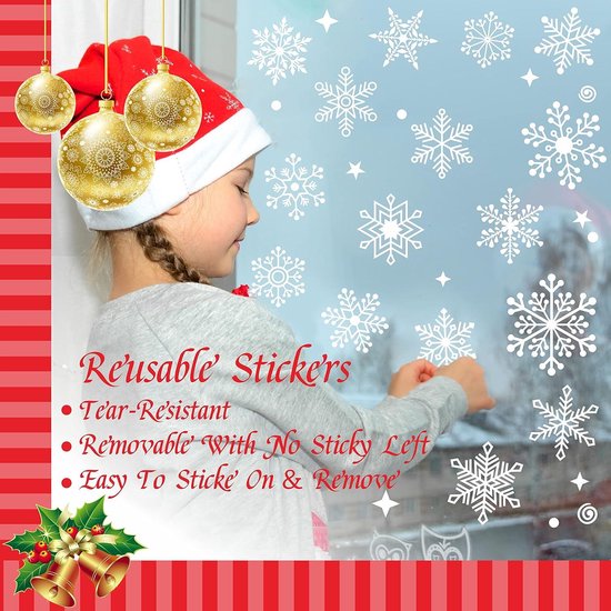 Raamdecoratie Statische Kerststickers - Voor Kerst en Nieuwjaar ...