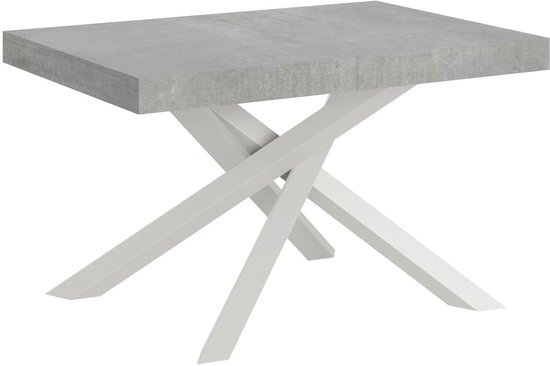 Volantis uitschuifbare tafel 140/244x90 cm betonwitte poten | bol