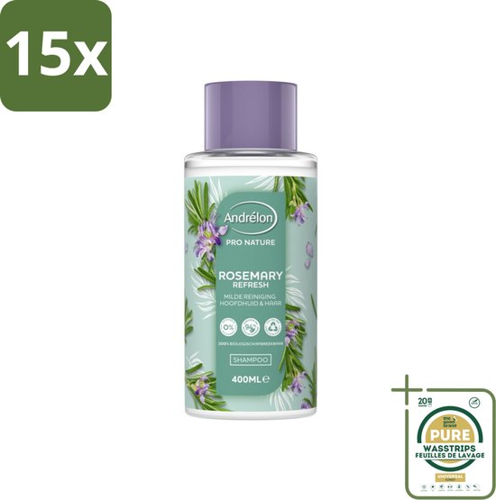 15 x Andrélon - Pro Nature - Rosemary Refresh - Shampoo - 400 ml ...