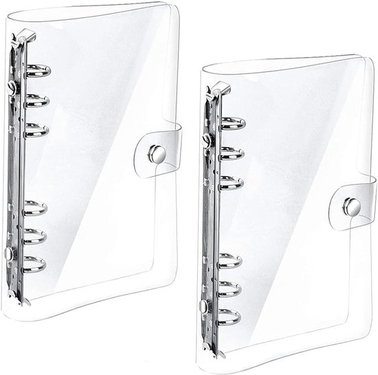 2 Pieces A5 Ring Binder - Refillable Paper - PVC Binder - Loose Sheets ...