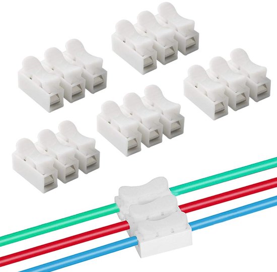 60Pcs Premium Spring Wire Connectors - Quick Connector Terminal Block ...