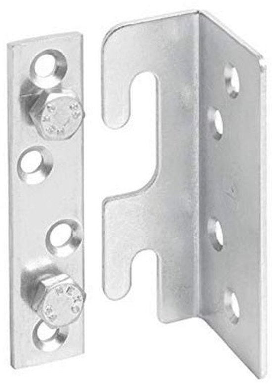 Set van 4 bedverbinders voor sterke verbindingen - metalen haken en ...