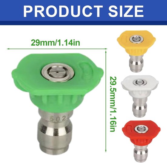 Set van 4 sproeiers met snelle aansluiting 1/4 inch – hogedrukreiniger ...