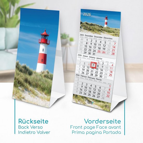 3-Maand Bureaubladkalender 2026 Klein Staand met Schuifregelaar ...