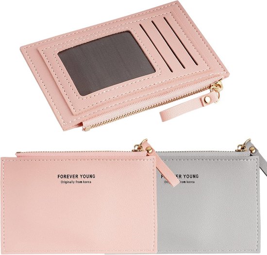 Set van 2 Mini Portemonnees voor Dames en Heren - Compact en Dun Kaart ...