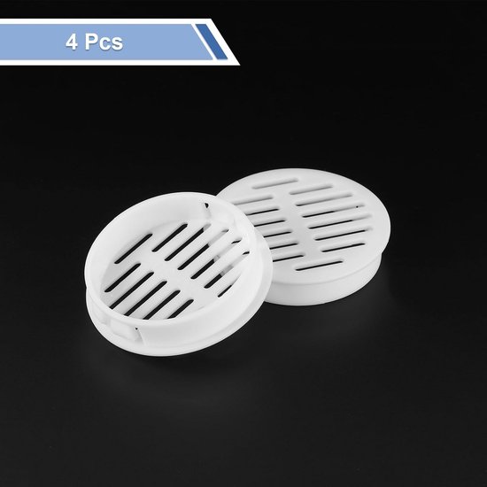 Ronde Ventilatie Rooster (50mm set van 4) Wit Kunststof voor ...