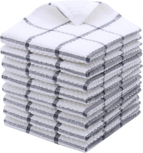 Set van 8 Katoenen Theedoeken en Vaatdoeken - Absorberende Keukendoeken ...