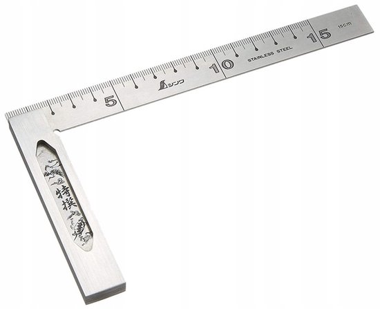Shinwa Stalen Hoek 15cm 90 Graden RVS - Precisie Meetgereedschap | bol