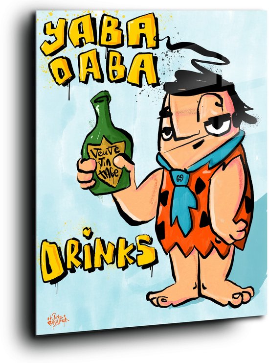 Yaba daba drinks - Meerdere kleuren - Plexiglas 60 x 80 cm | bol