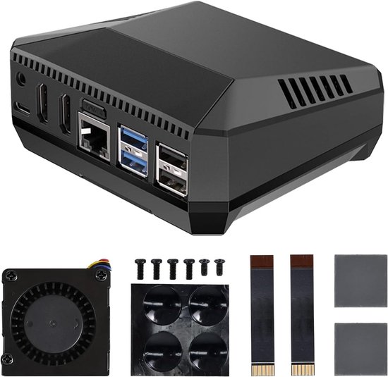 Aluminium Behuizing voor Raspberry Pi 5 met M.2 SSD Slot, Passieve ...
