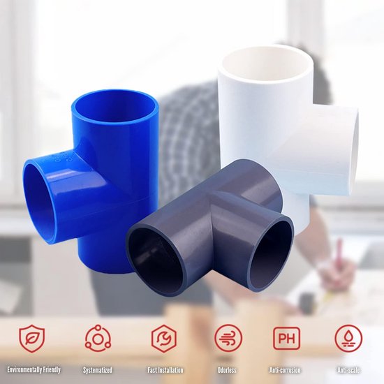 25mm ID Slip Tee PVC buisfitting T-vormige koppelingsconnector Fix Hold ...