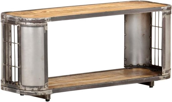 Tv Meubel Hout 90x30x40cm Stevig Mango Hout Industrieel Design | bol
