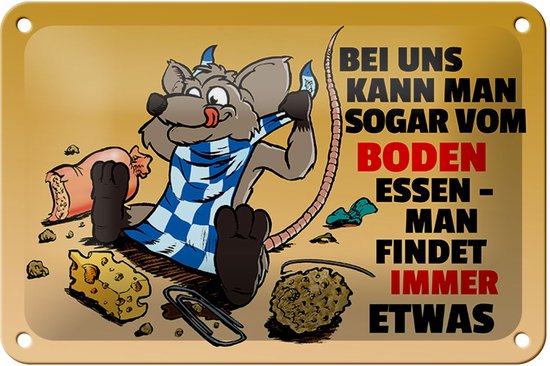 Blechschild Spruch 18x12cm Vom Boden essen man findet etwas | bol