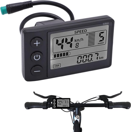LCD Fietscomputer Display voor Elektrische Fiets (24V, 36V, 48V ...