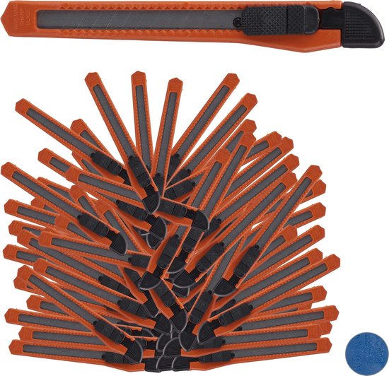 Relaxdays afbreekmes 100 stuks - hobbymes - tapijtmes - snijmes ...