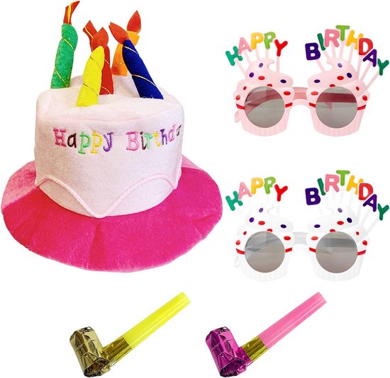 Verjaardagsfeest Set: Multicolor Feestmuts, Feestbrillen en Party ...
