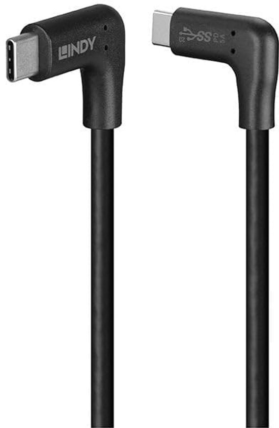USB-C naar USB-C Kabel 0,5m - 90 Graden Hoek - 10 Gbps Snelheid | bol