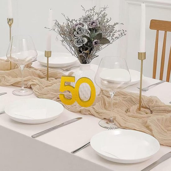 Groot Zelfstandig Staan Glitters Getal 50 Decoratie Tafel Middenstuk | bol