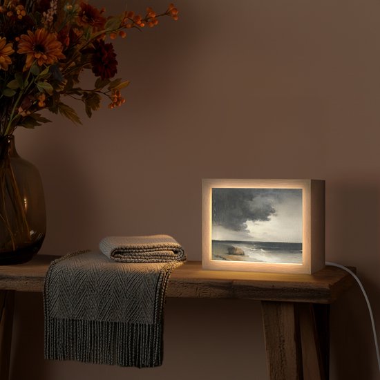 Tafellamp 20x15 cm - LED lamp - Kust - Golven - Rots - Storm ...