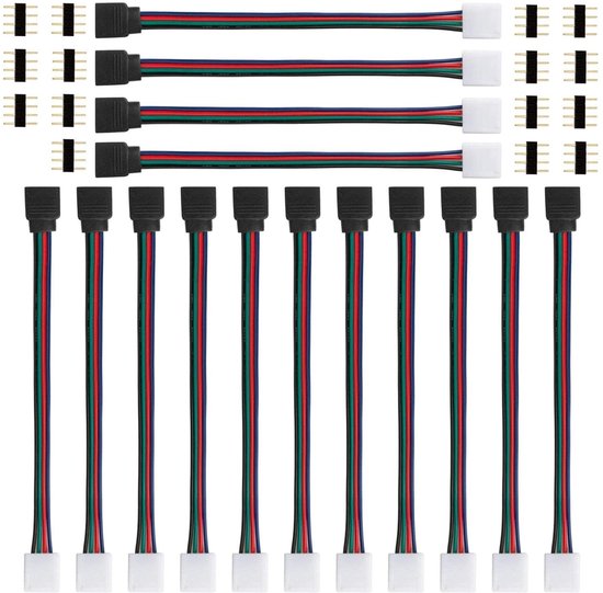RGB LED strip connector adapter voor 5050 LED strips - 15 stuks ...