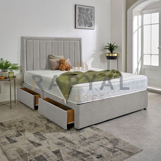Luxe Boxspring Bed met Traagschuim Matras en Hoofdbord (Eenpersoons ...