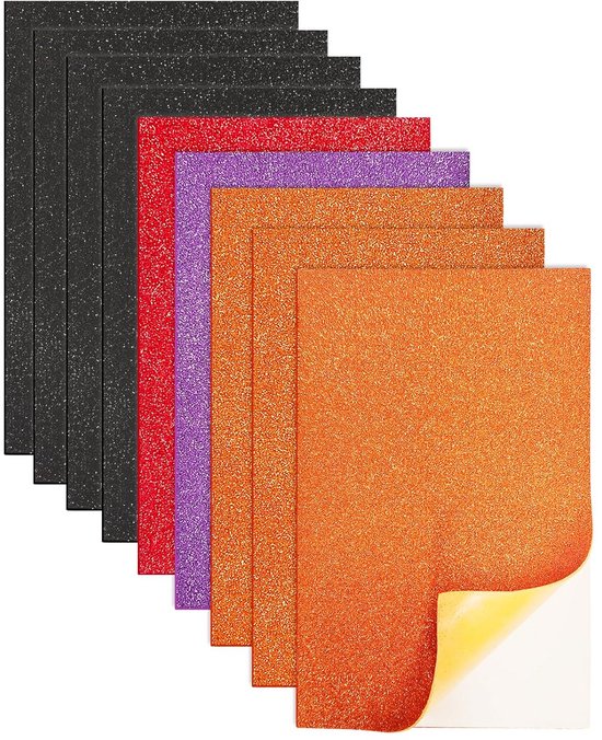 Glitter Foam Vellen Zelfklevend - 9x Kleurrijke EVA Foam Stickers voor ...