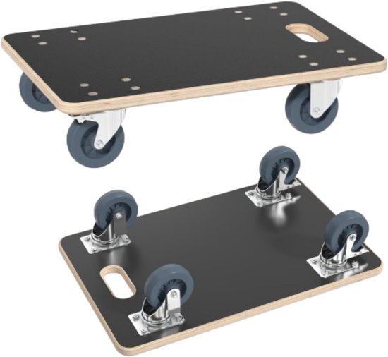 Verrijdbare Meubelroller met Rem - Robuuste Transportplank 60x40 cm tot ...