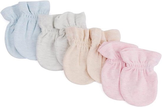 4 Paar Baby Wanten Anti-Kras Voor Pasgeborenen (0-6 Maanden) - Zachte ...