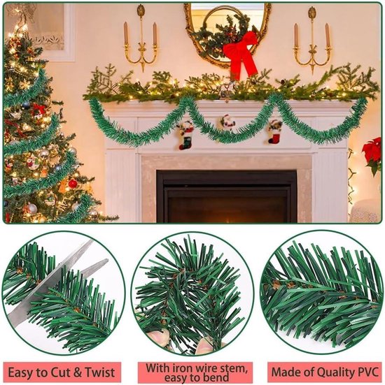 Kerstslinger 5,5 meter voor binnen en buiten decoratie, groene ...