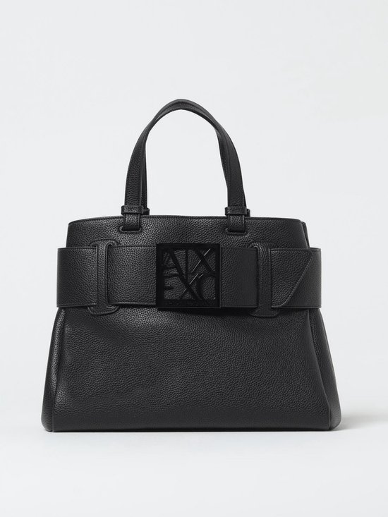 Structured Tote Bag with Belt Buckle Wo - Black Handbags | bol