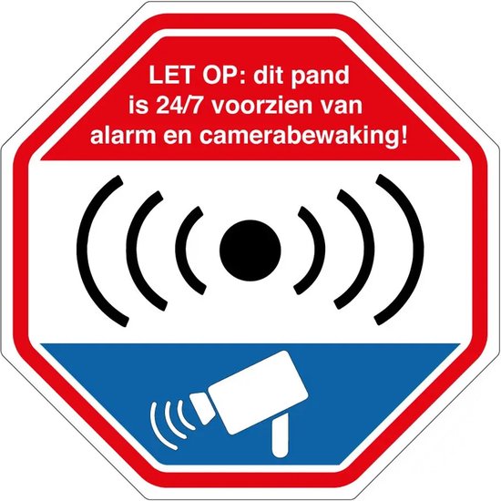 Alarm met camerabewaking pand bord - Sign Again - 20 cm | bol
