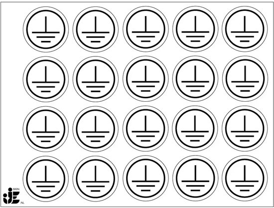 Beschermende aarde geleider stickers - op vel - 3 cm - 20 stickers per ...