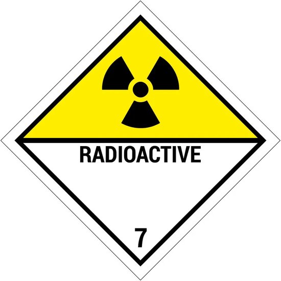 ADR klasse 7 radioactieve stoffen stickers op rol - 5 x 5 cm - 477 ...